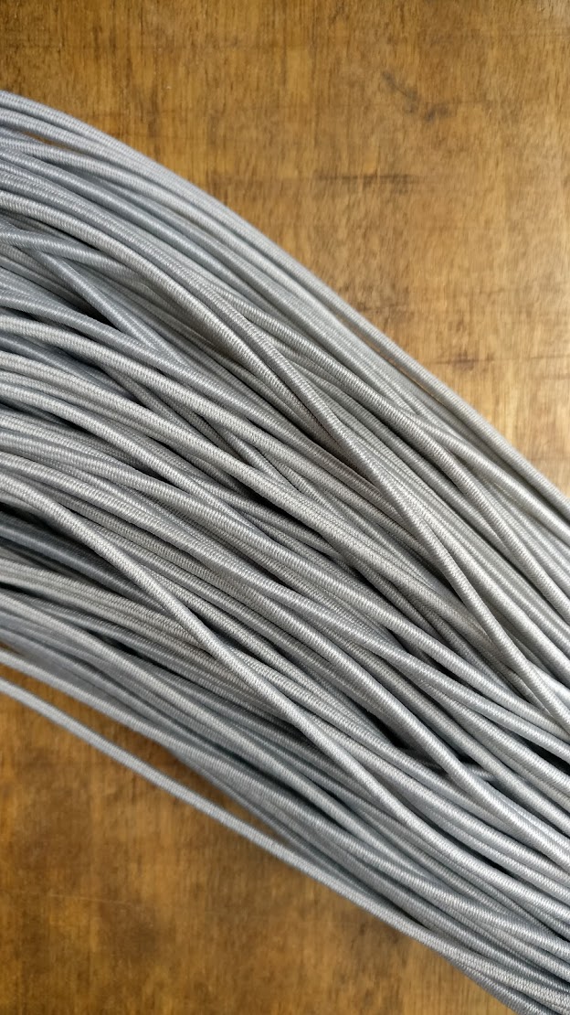 Light Grey 2mm Round Hat Elastic, by the metre - Blythe & Bonnie