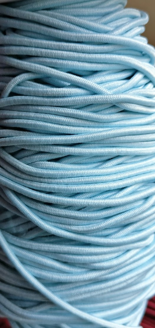 Light Blue 2mm Round Hat Elastic, by the metre - Blythe & Bonnie