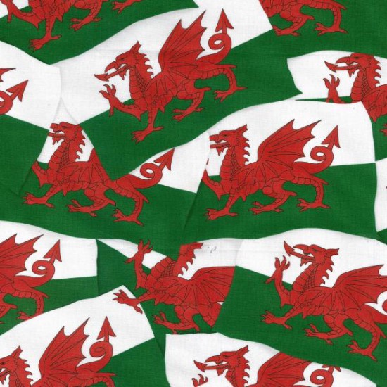 Welsh Flag Fabric, Nutex - Blyth & Bonnie
