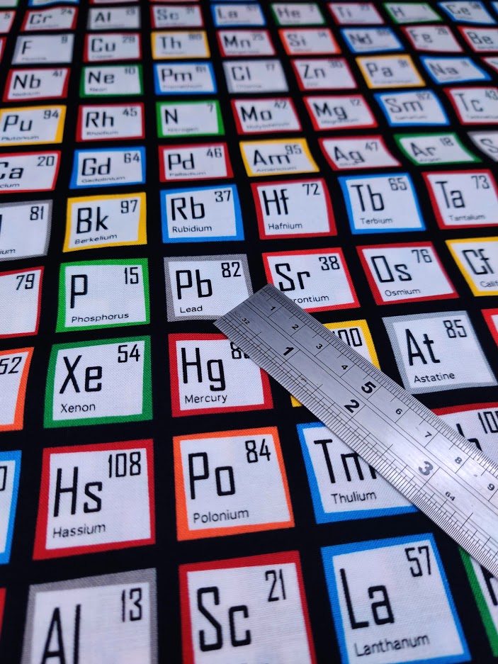 Robert Kaufman Science Fair AIB-14736-205 MULTI Fabric, Periodic Table ...