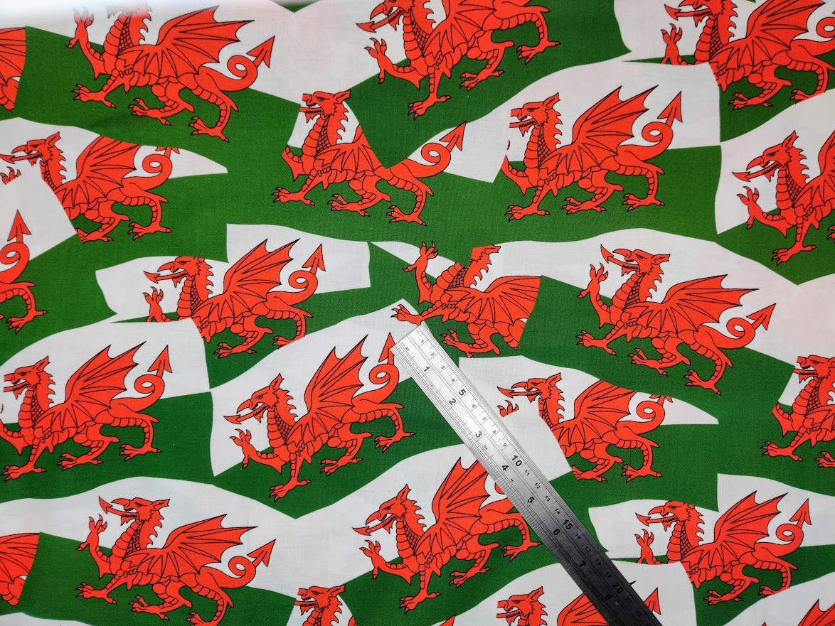 Welsh Flag Fabric, Nutex - Blyth & Bonnie
