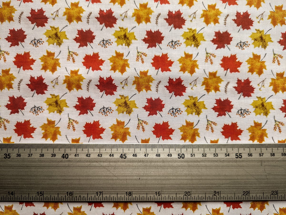 Autmn Maple Leaves on White, Camelot Fabrics - Blyth & Bonnie