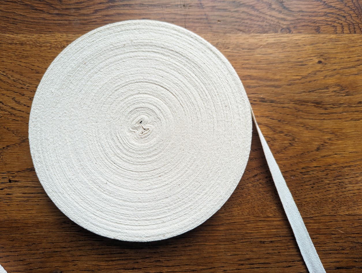 Natural 13mm (1/2") Cotton Woven Tape/Webbing - Blyth & Bonnie